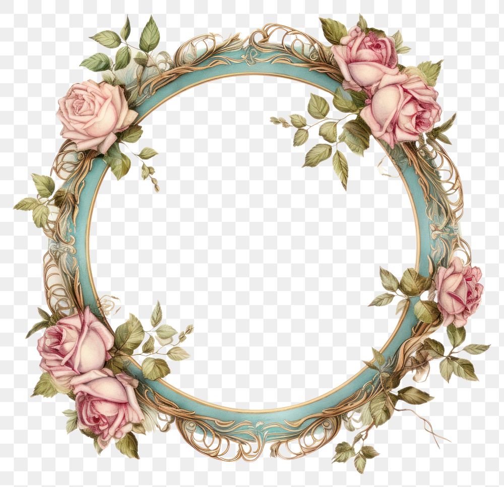 PNG Vintage rose circle frame | Premium PNG - rawpixel