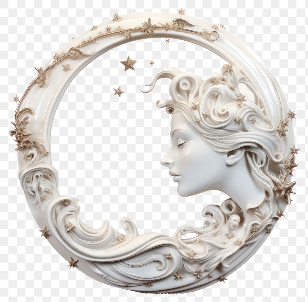 PNG Nouveau art moon frame | Free PNG - rawpixel