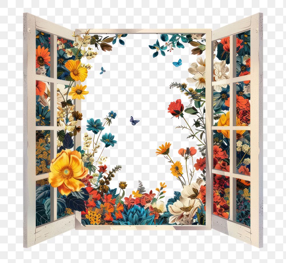 PNG Flower Collage window pattern | Premium PNG - rawpixel