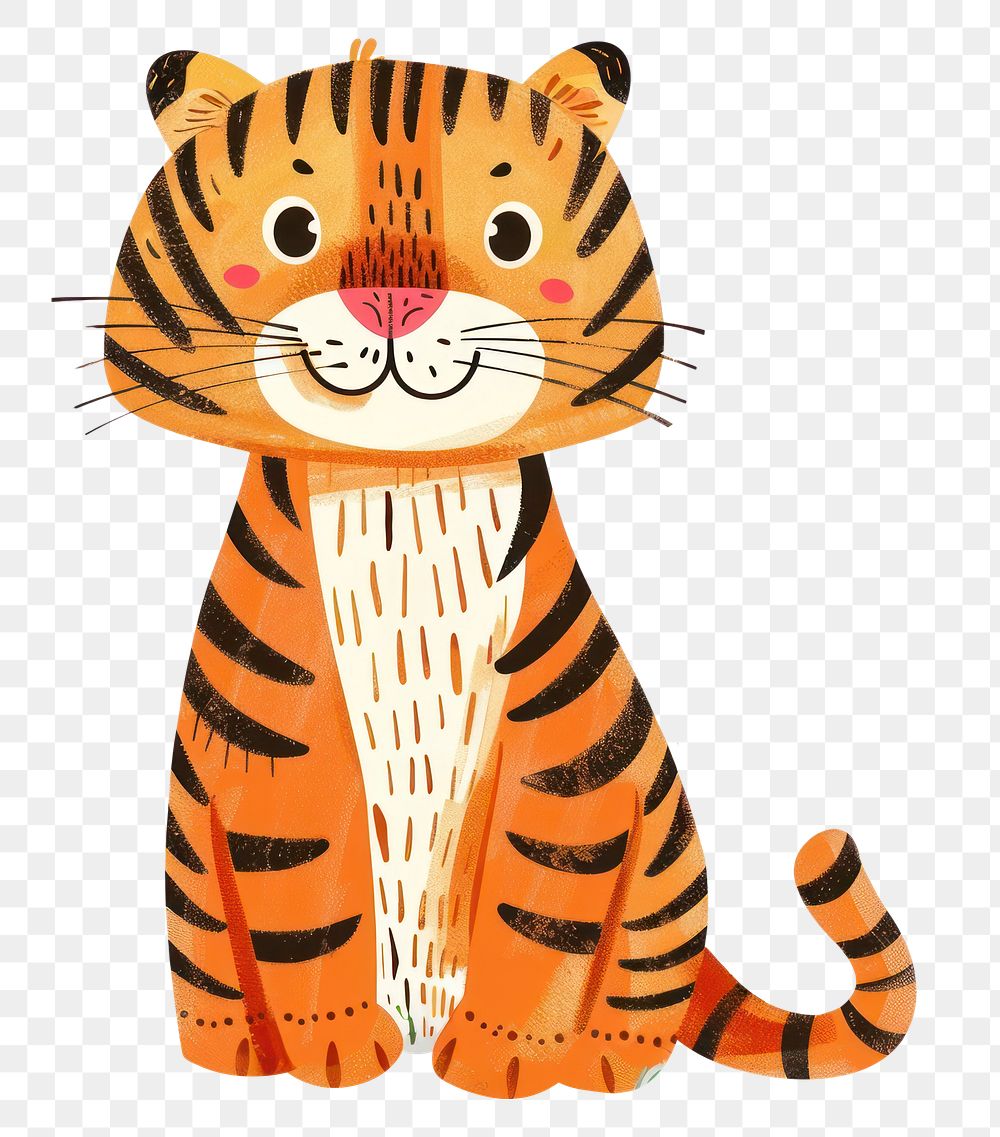 PNG Tiger boho naive funky | Free PNG - rawpixel