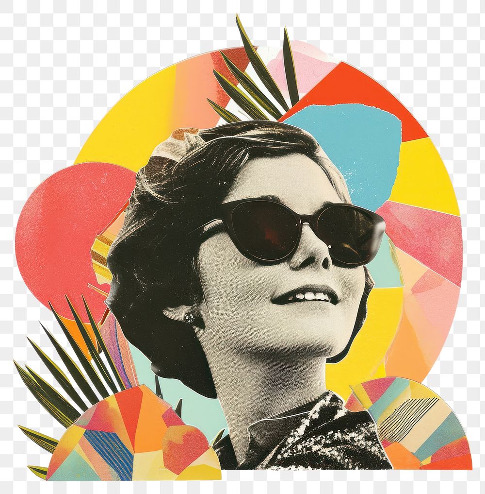 PNG Retro Collages whit happy | Free PNG - rawpixel