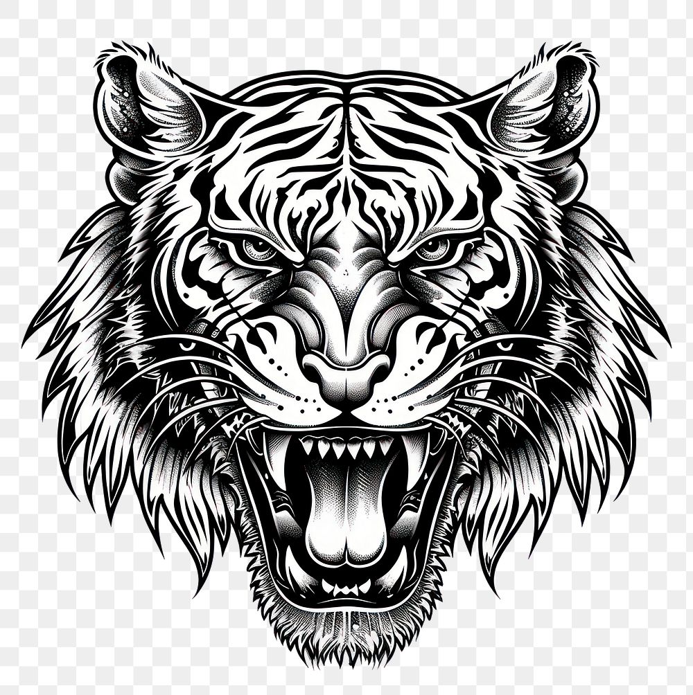 PNG Tiger illustrated wildlife drawing. | Free PNG - rawpixel