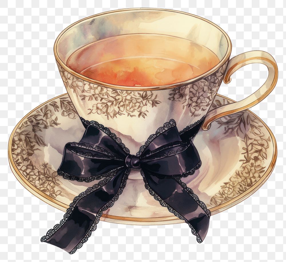 PNG Black coquette tea illustration | Free PNG - rawpixel
