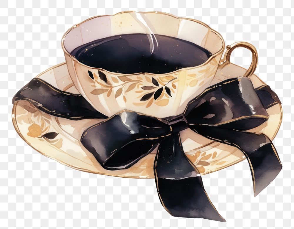 PNG Black coquette tea illustration | Free PNG - rawpixel