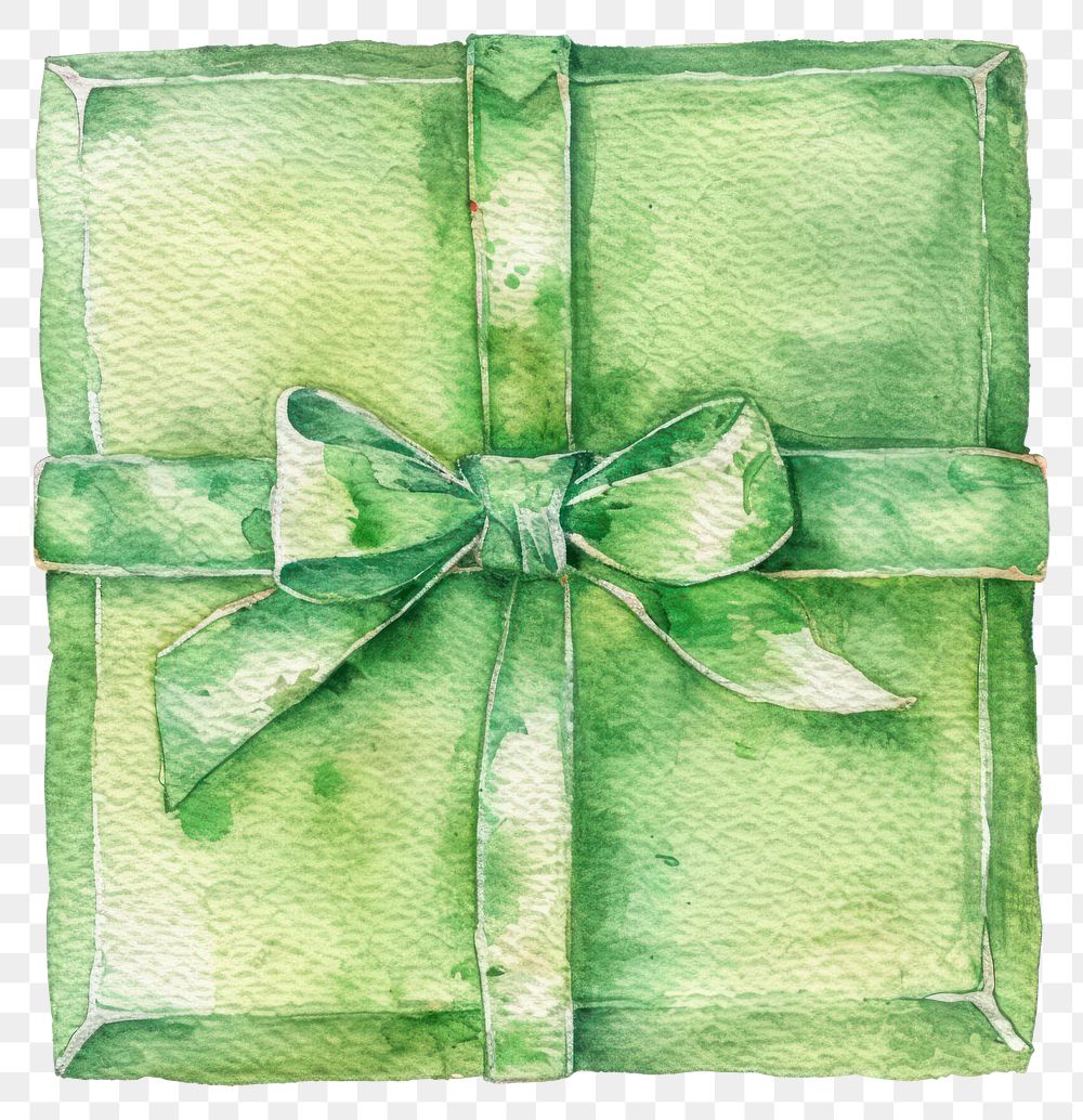 PNG Watercolor green gift box | Free PNG - rawpixel