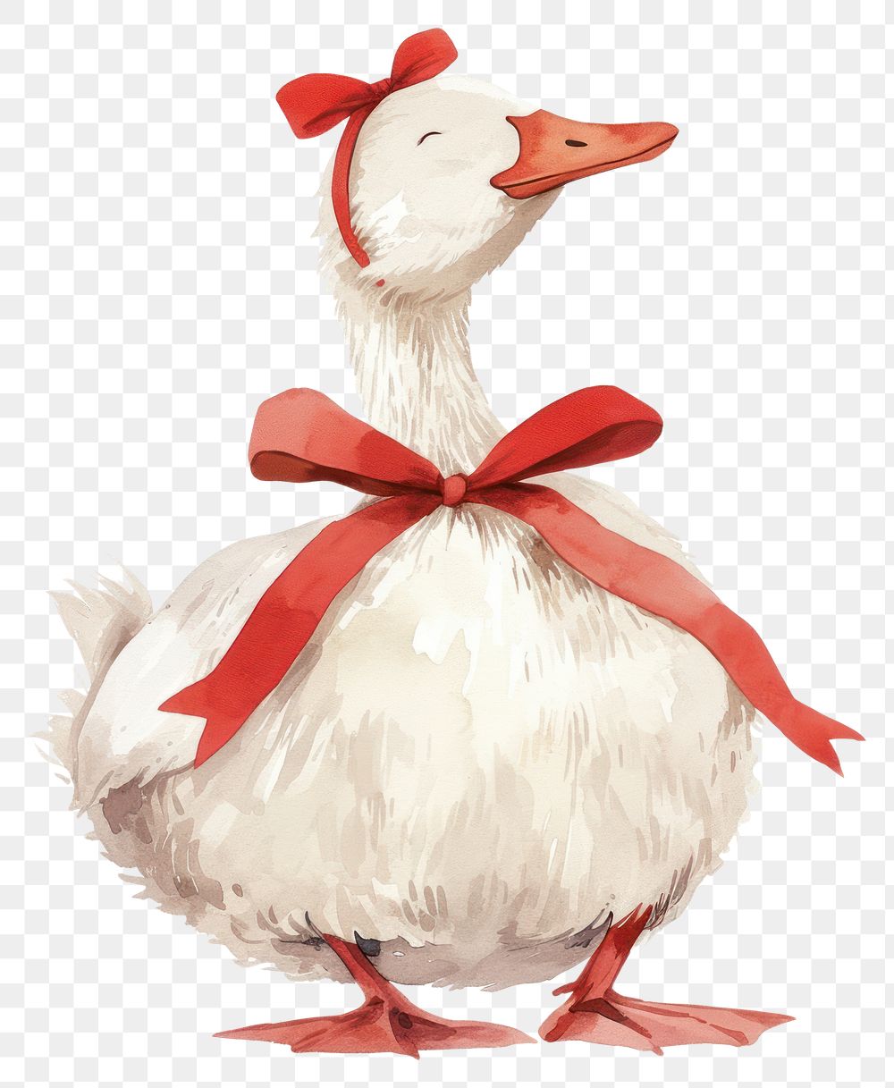 PNG Coquette duck illustration watercolor | Free PNG - rawpixel