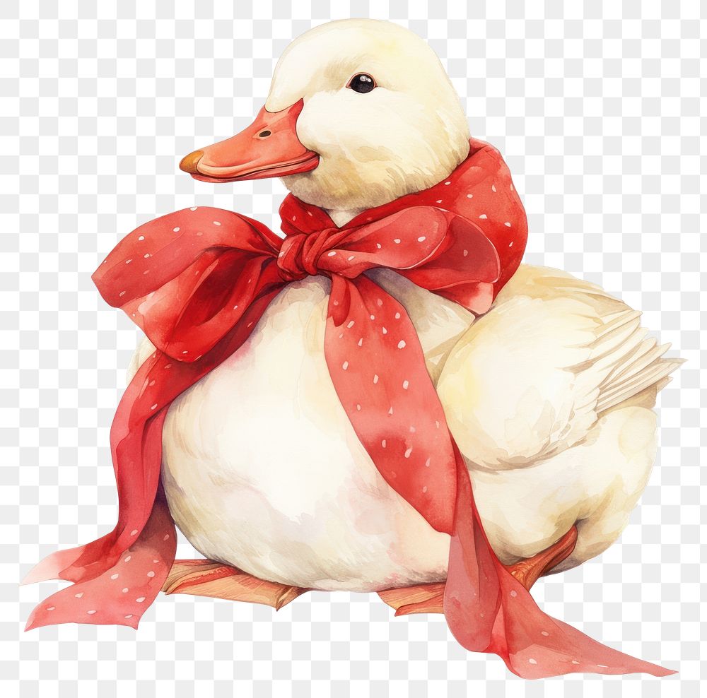 PNG Coquette duck illustration watercolor | Free PNG - rawpixel