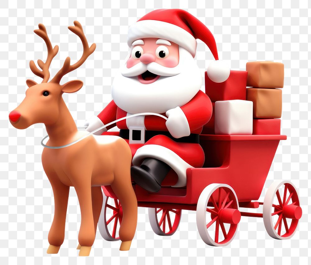 PNG Santa claus riding raindeer-cart | Free PNG - rawpixel