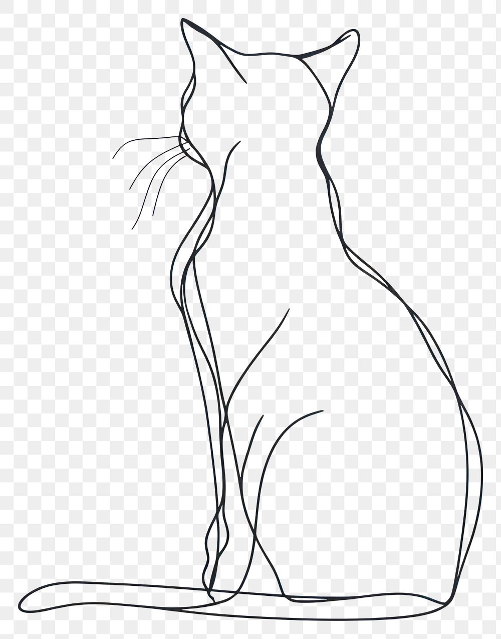 PNG Cat drawing minimalist animal. | Free PNG - rawpixel