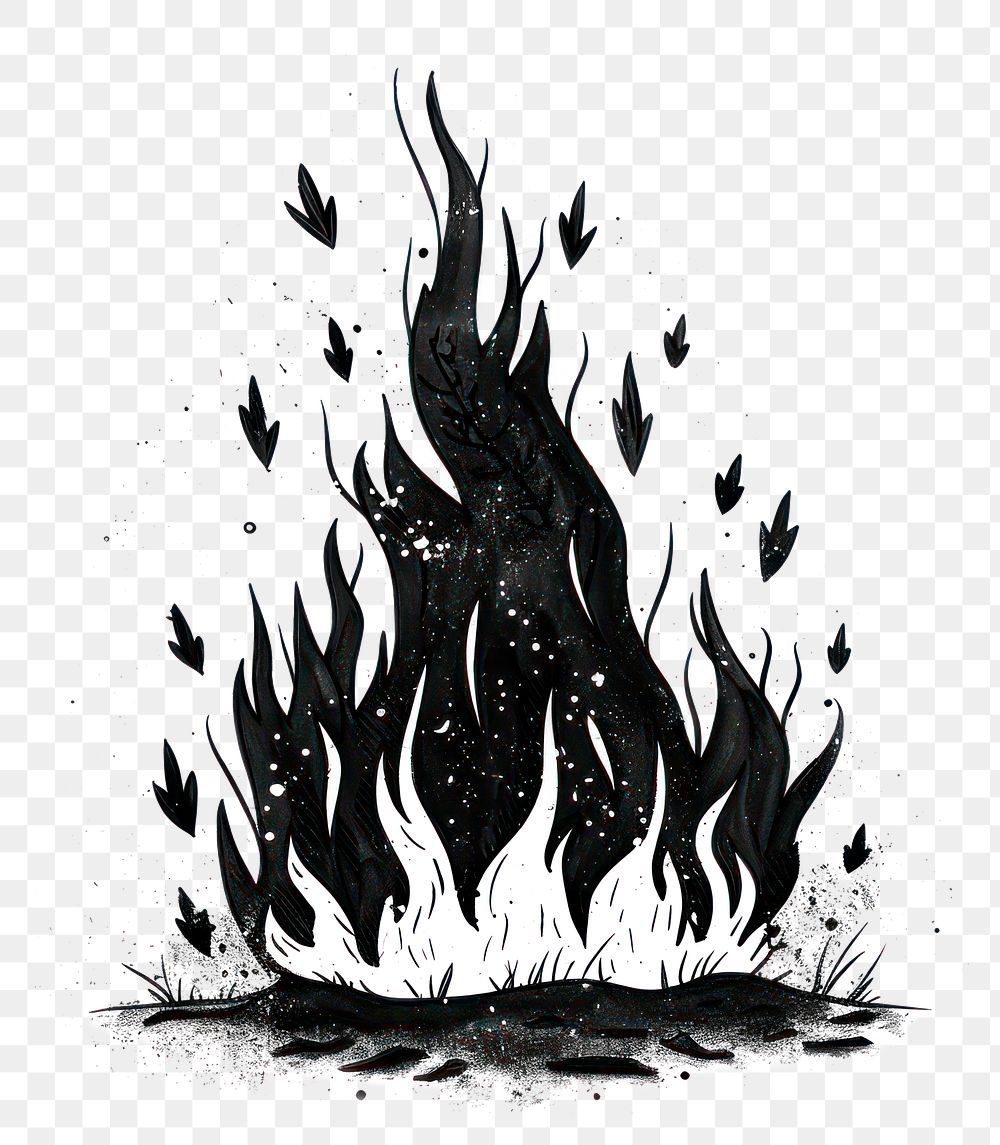 PNG Fire art illustrated fireplace. | Free PNG - rawpixel