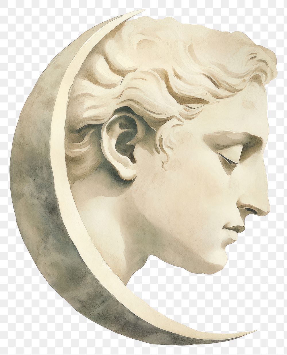 PNG An ancient greek moon | Free PNG - rawpixel