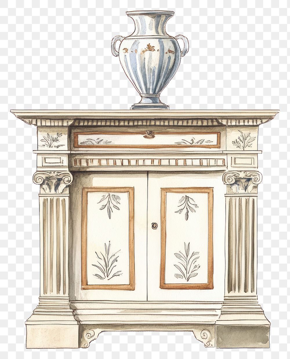 PNG ancient greek cabinet vase | Free PNG - rawpixel