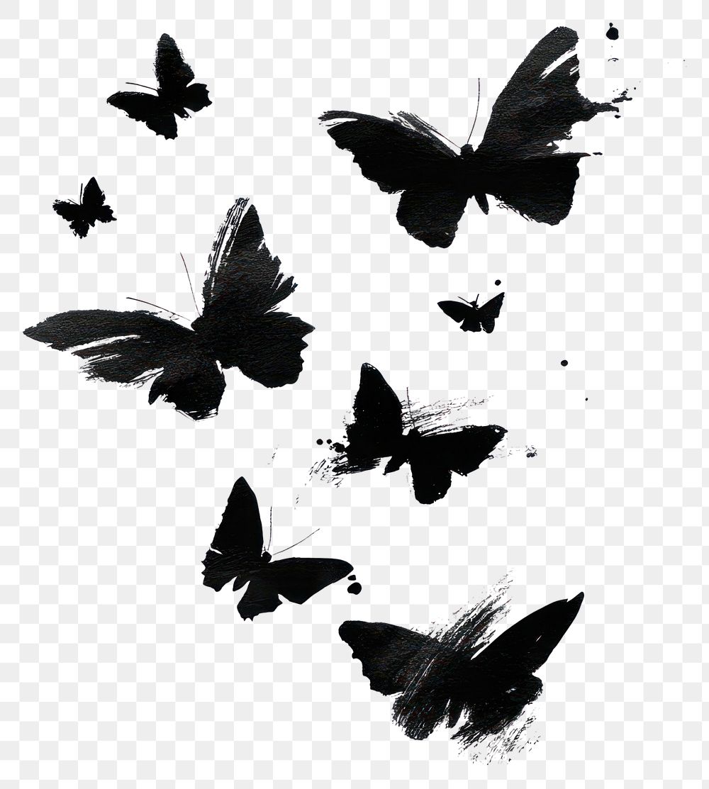 PNG Butterflies flying black white | Premium PNG - rawpixel