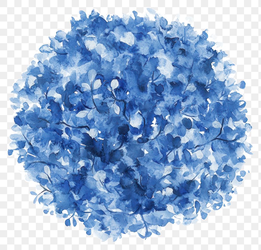 PNG Deep blue tree hand-painted | Free PNG - rawpixel