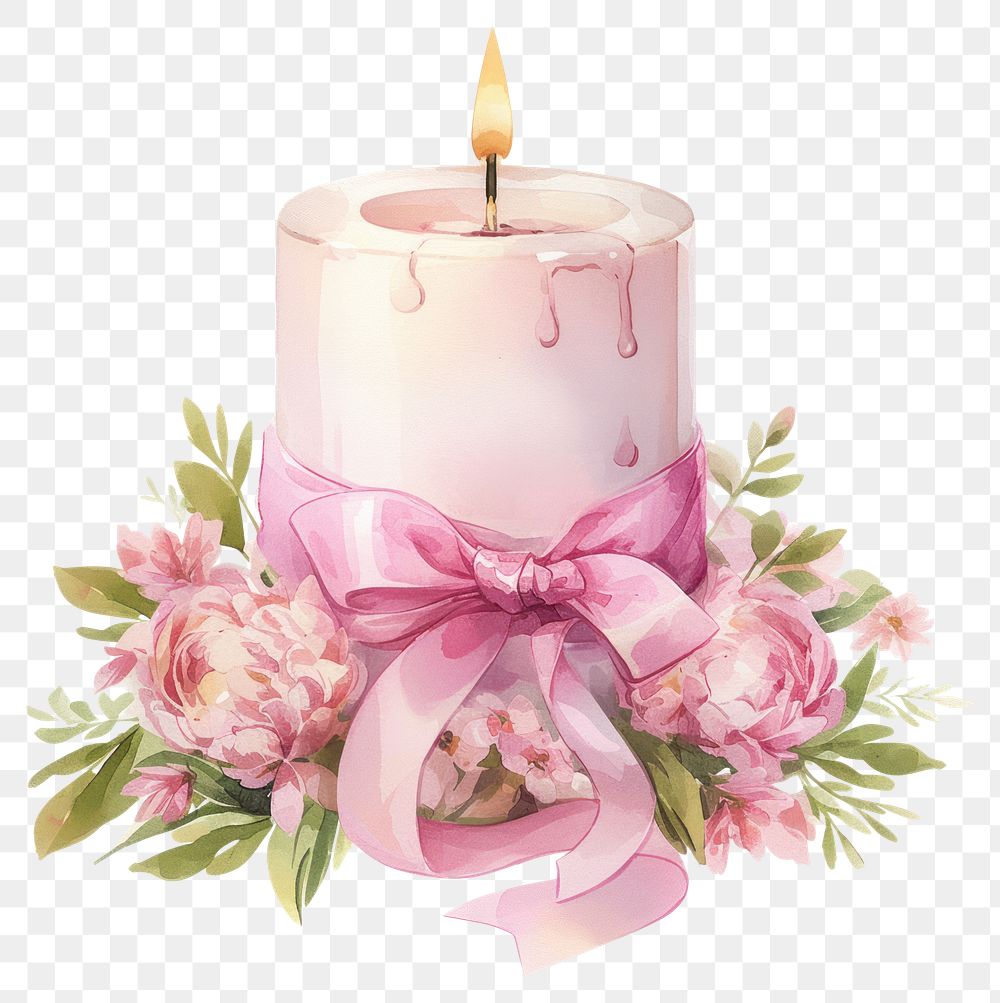 PNG Candle tied pink ribbon | Premium PNG - rawpixel