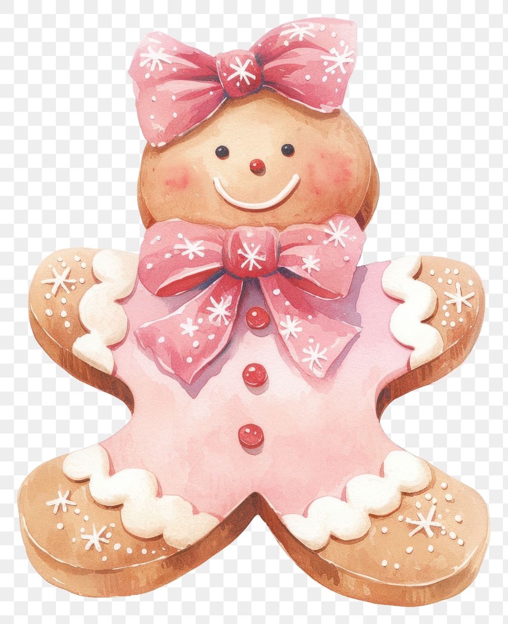 PNG Pink gingerbread man illustration | Premium PNG - rawpixel
