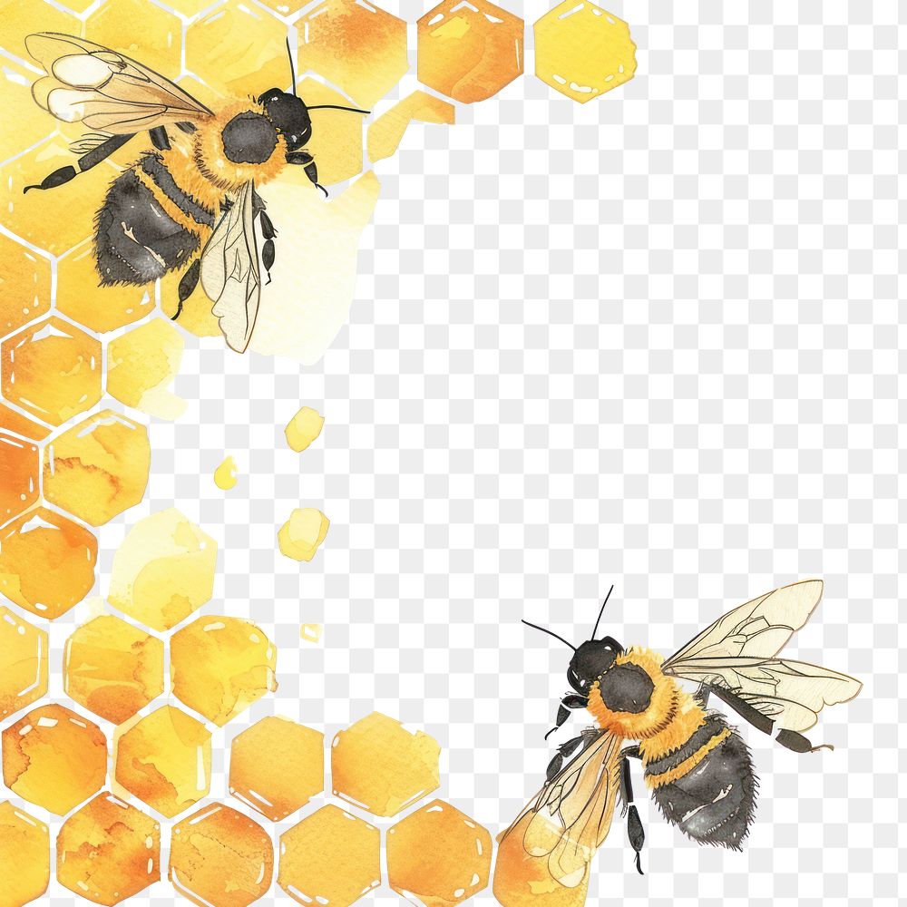 PNG Bee honey comb border | Premium PNG - rawpixel