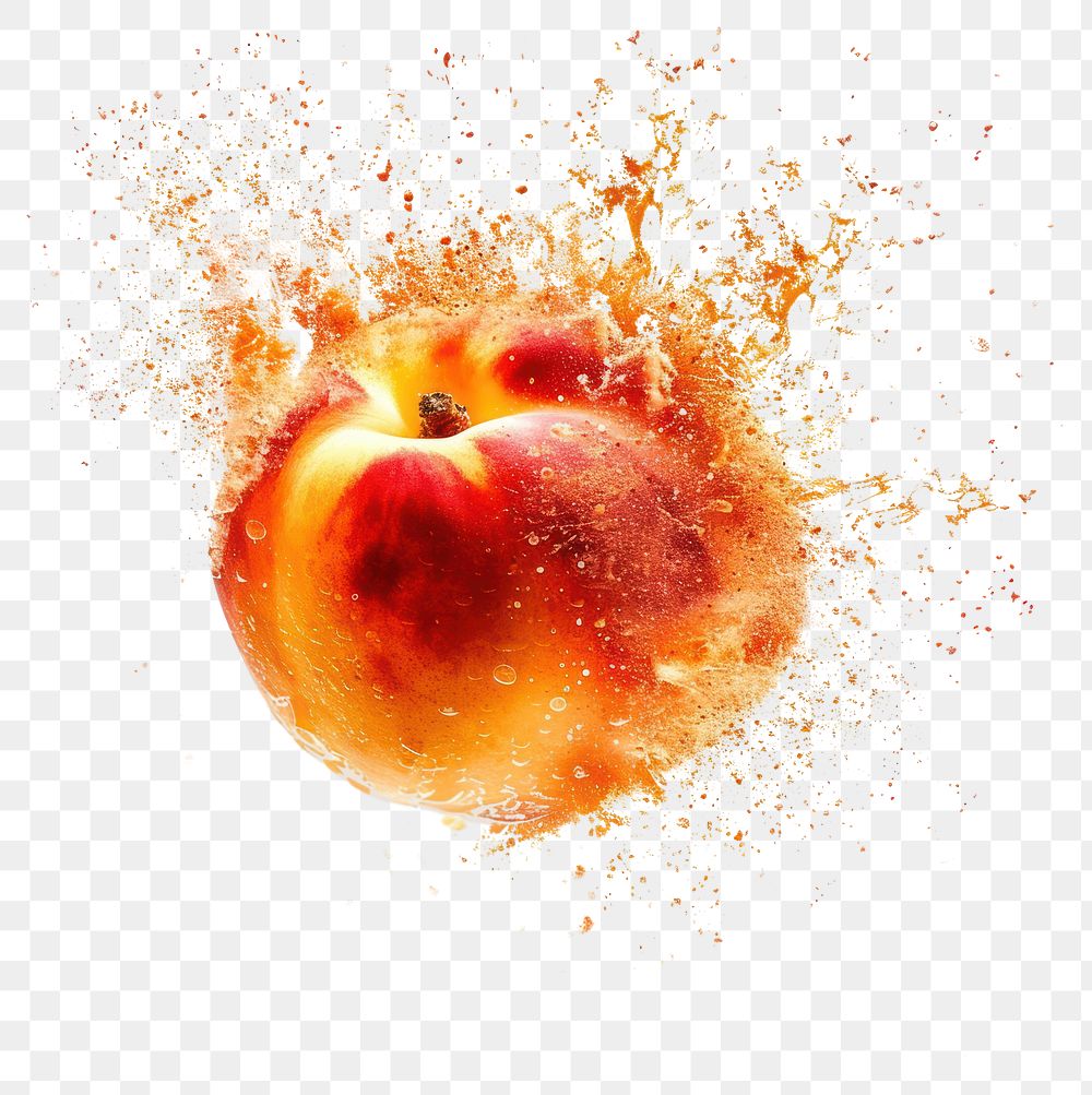 PNG Exploding peach fruit illustration | Free PNG - rawpixel