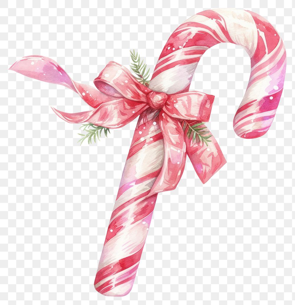 PNG Pink candy cane illustration | Premium PNG - rawpixel