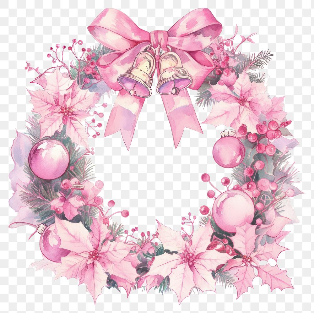PNG Pink christmas frame illustration | Free PNG - rawpixel