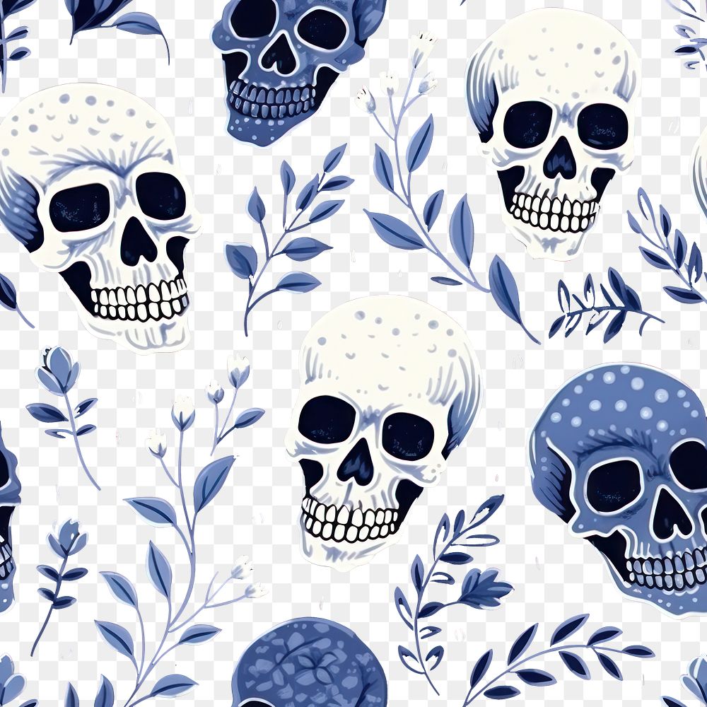 PNG Skull pattern illustrated backgrounds. | Premium PNG - rawpixel
