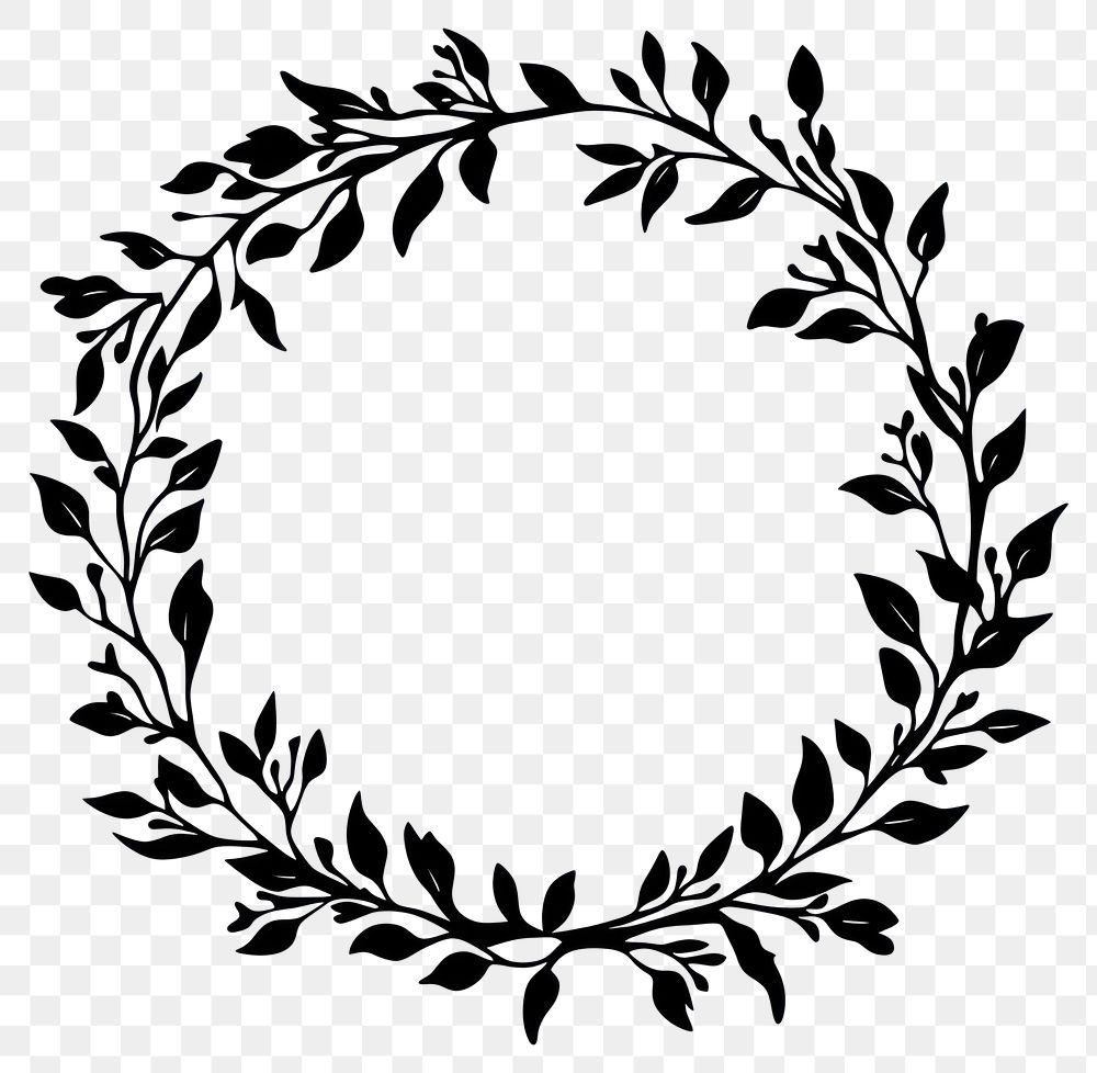 PNG Wreath silhouette black white. | Free PNG - rawpixel