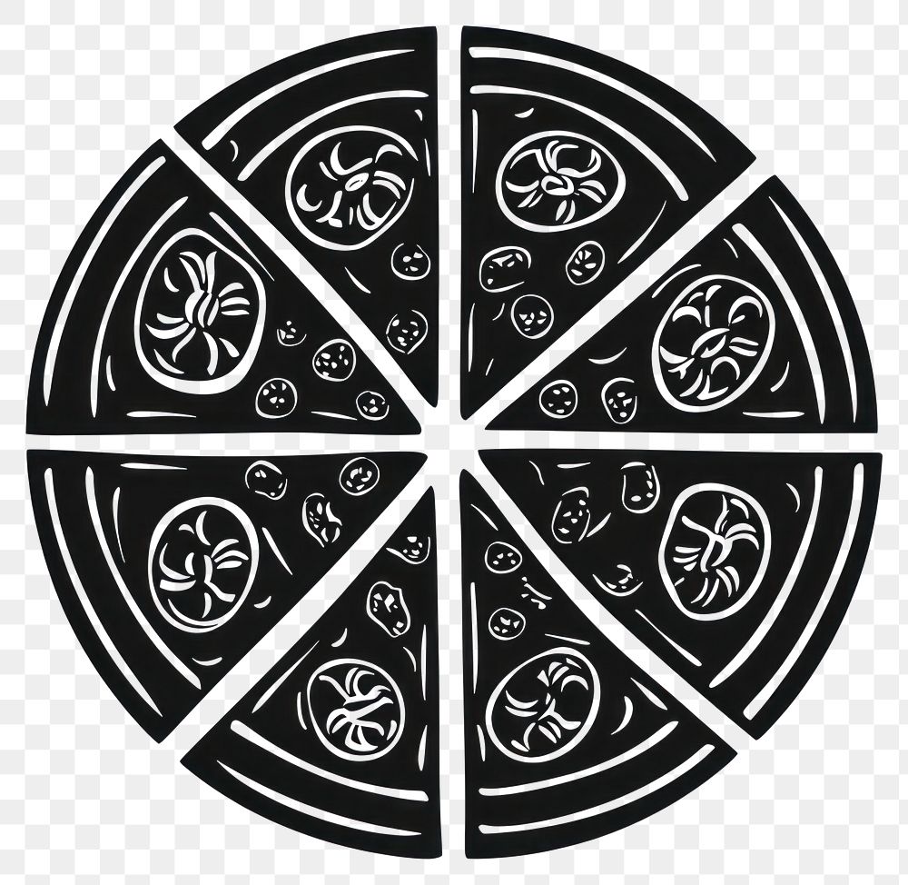 PNG Pizza vector black white. | Free PNG - rawpixel