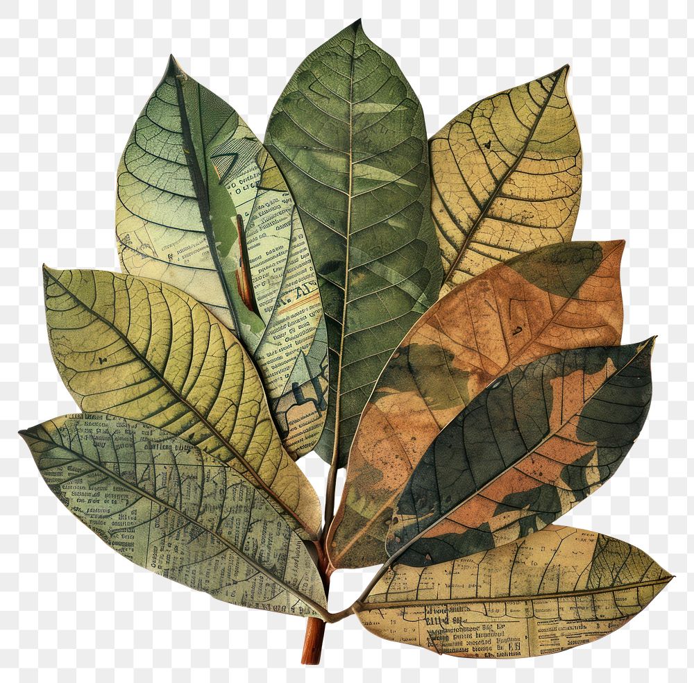 PNG Leaf shape collage cutouts | Free PNG - rawpixel