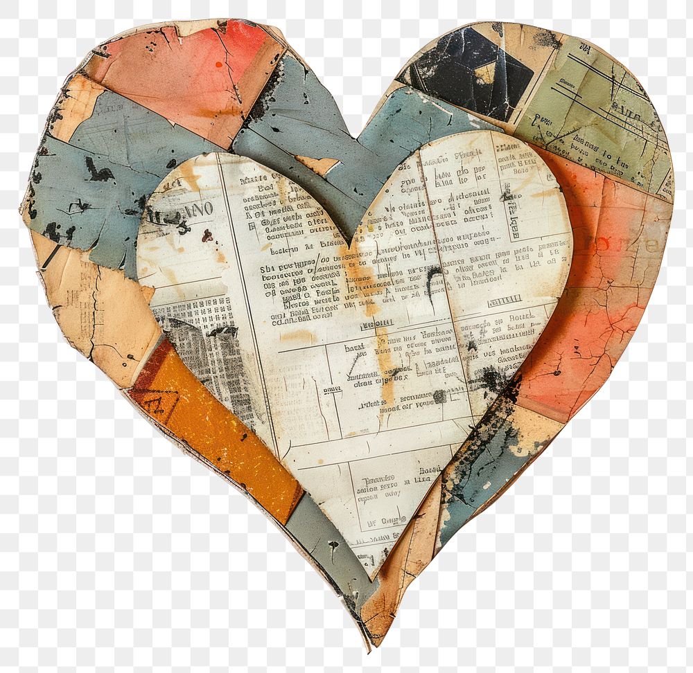 PNG Minimal heart shape collage | Free PNG - rawpixel