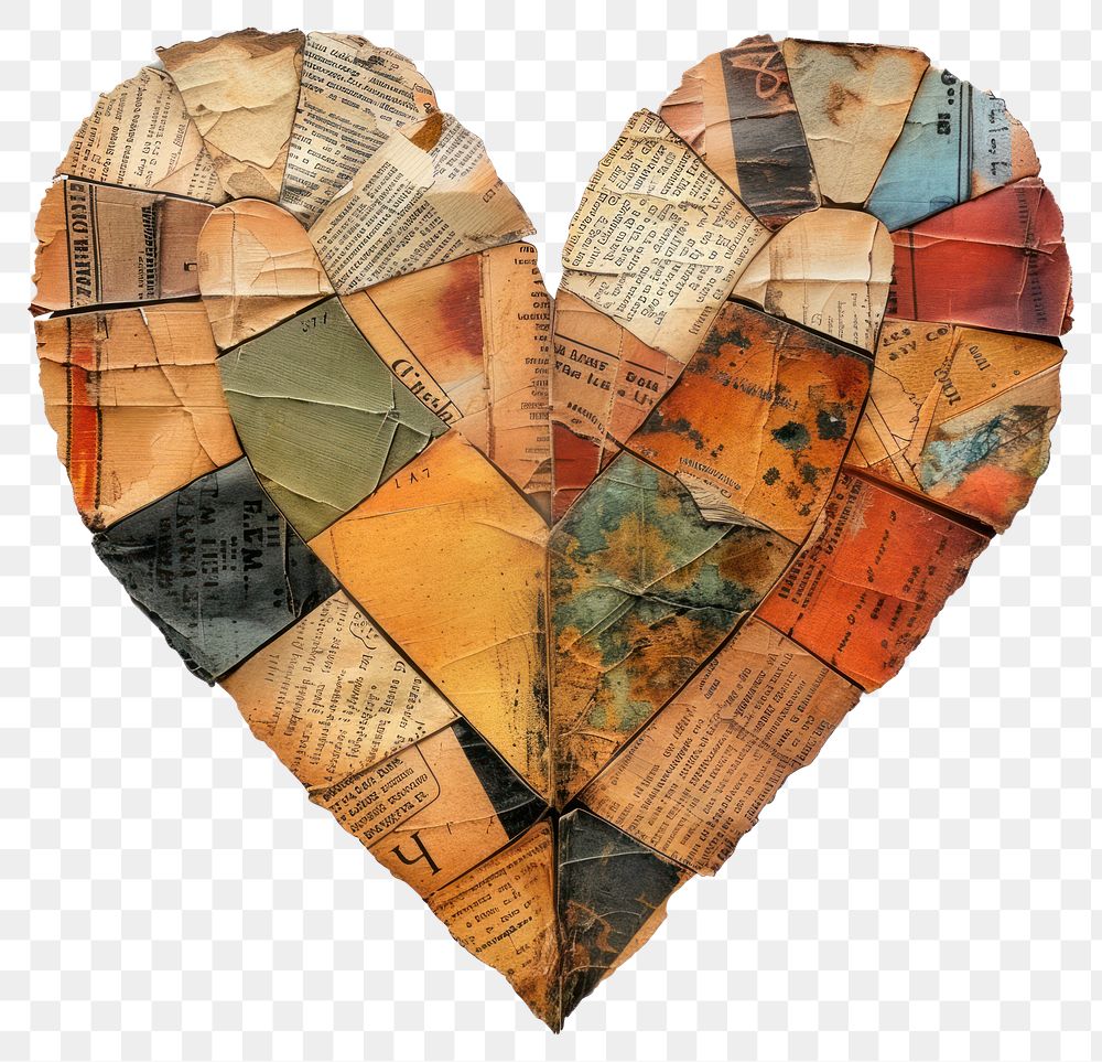 PNG Minimal heart shape collage | Free PNG - rawpixel