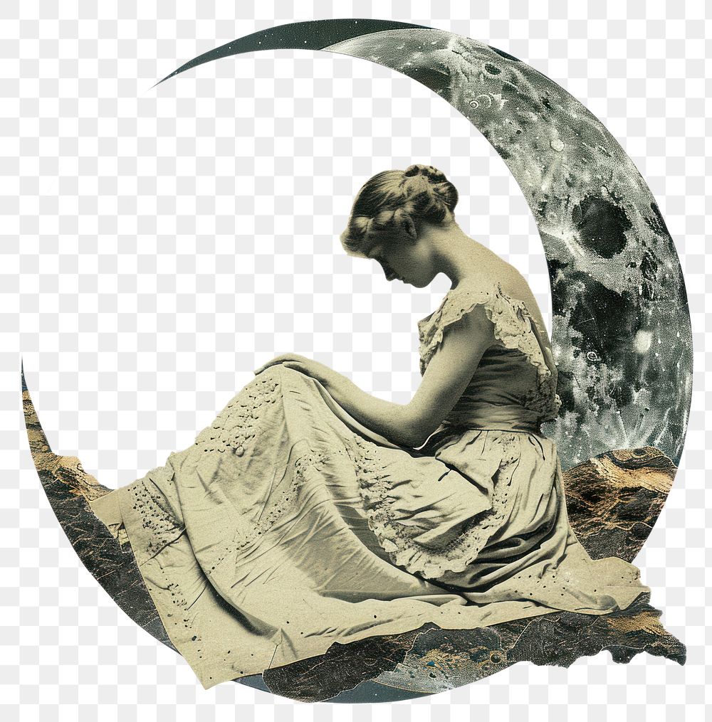 PNG Moon shape collage cutouts | Premium PNG - rawpixel