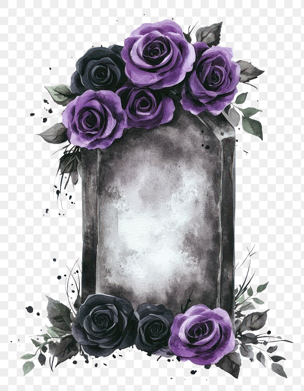 PNG Gravestone roses art illustration | Free PNG - rawpixel