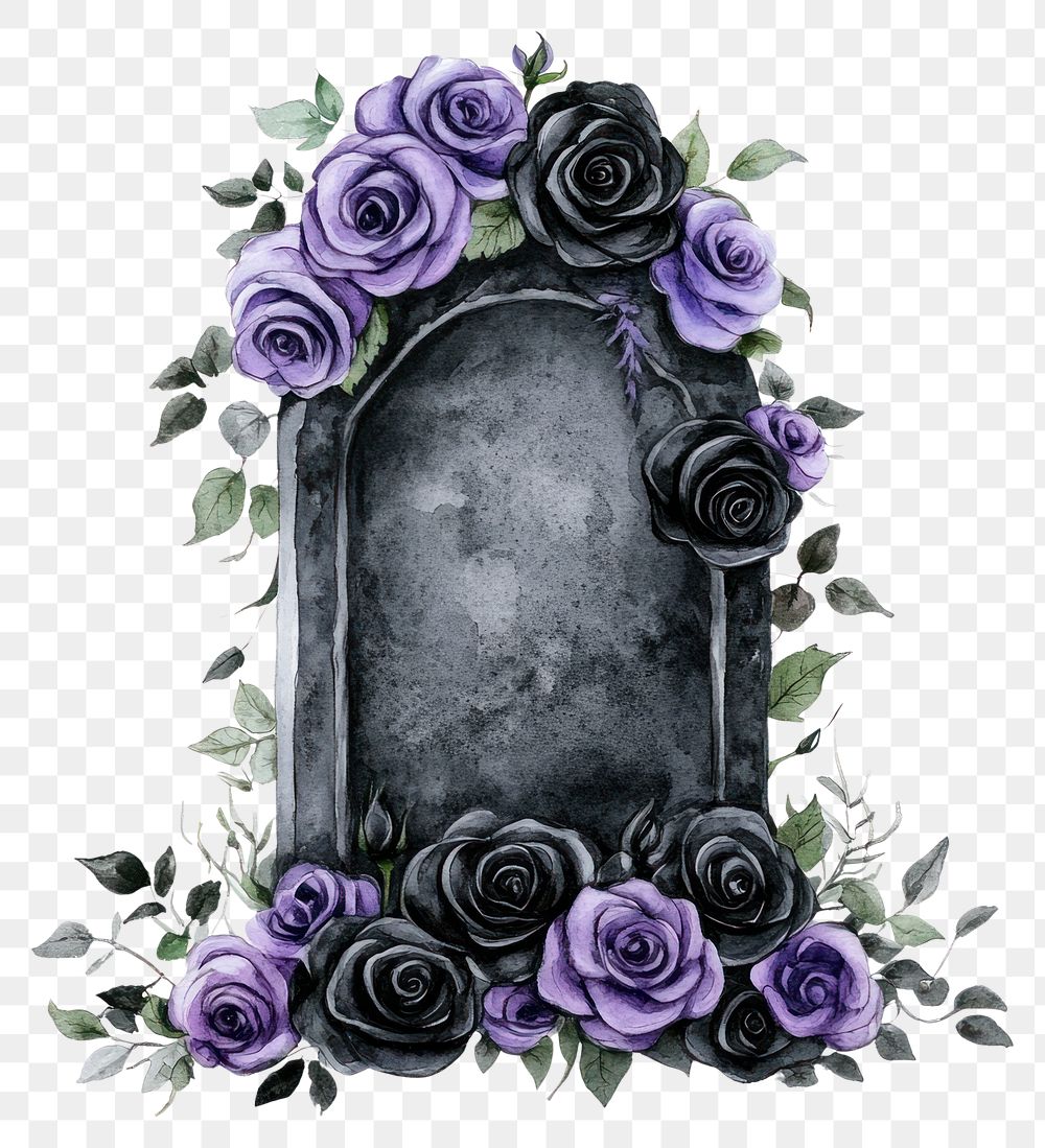 PNG Gravestone roses illustration gravestone. | Free PNG - rawpixel