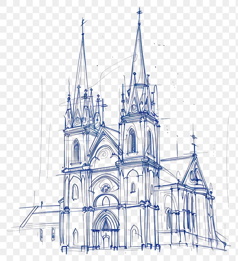 PNG Hand drawn Cathedal drawing | Free PNG - rawpixel