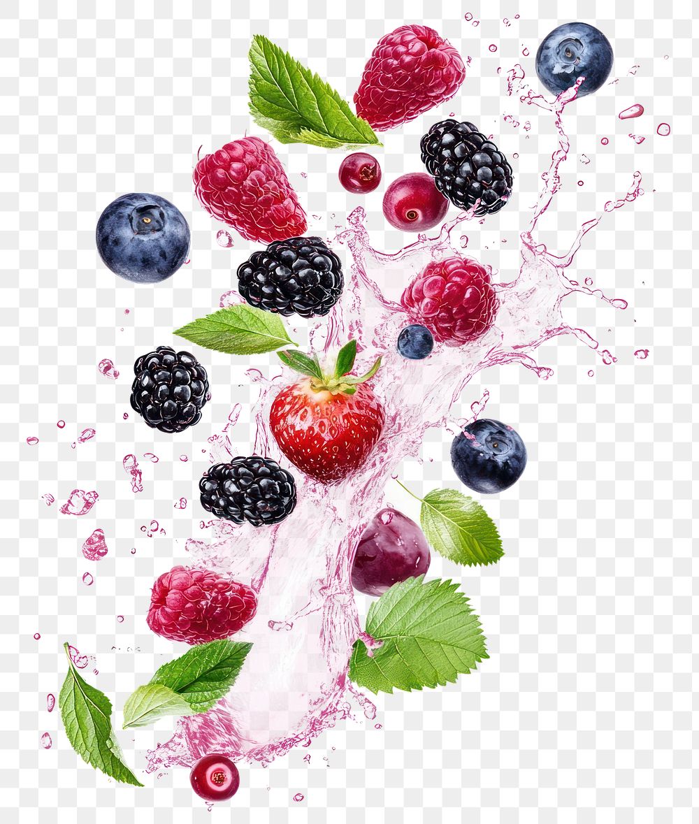 PNG Berries flying air pink | Free PNG - rawpixel