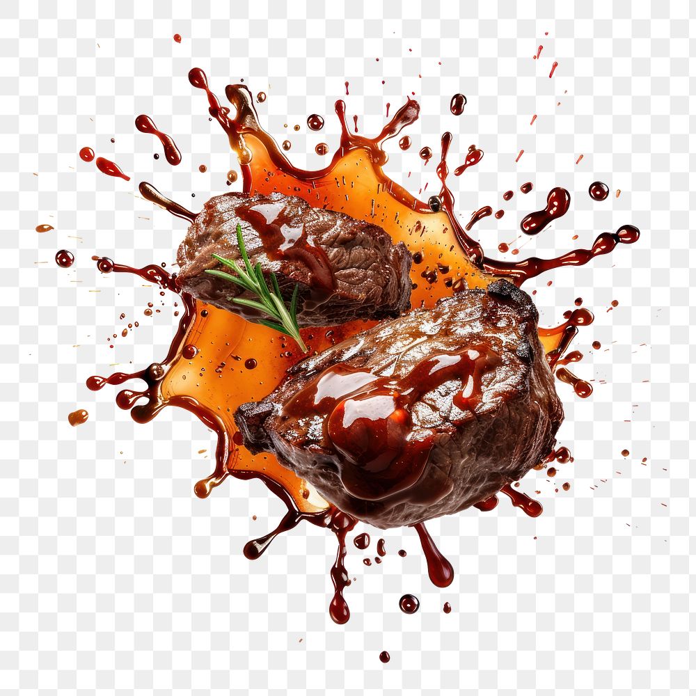PNG Exploding large steak food | Free PNG - rawpixel