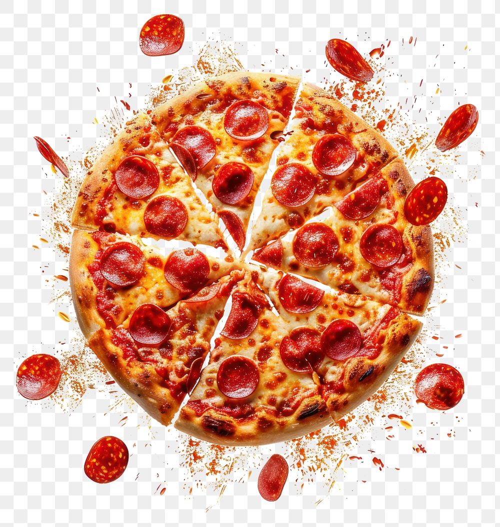 PNG Exploding pepperoni pizza food | Premium PNG - rawpixel
