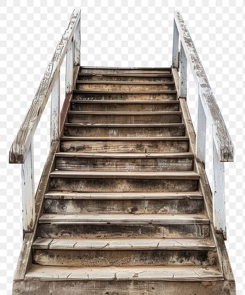 PNG Rustic wooden staircase isolated | Free PNG - rawpixel