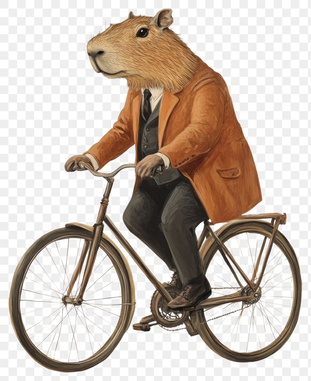 PNG Capybara riding bike bicycle | Premium PNG - rawpixel