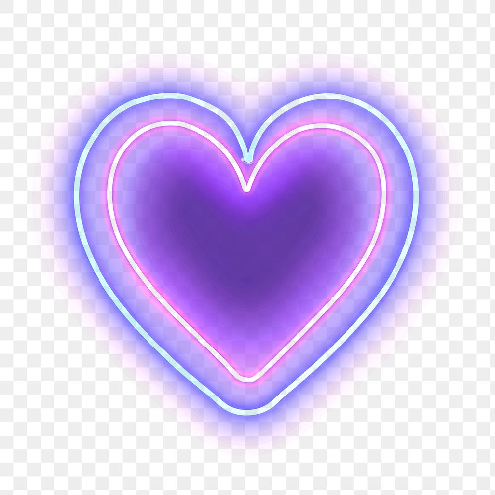 PNG Heart purple neon outline. | Free PNG - rawpixel