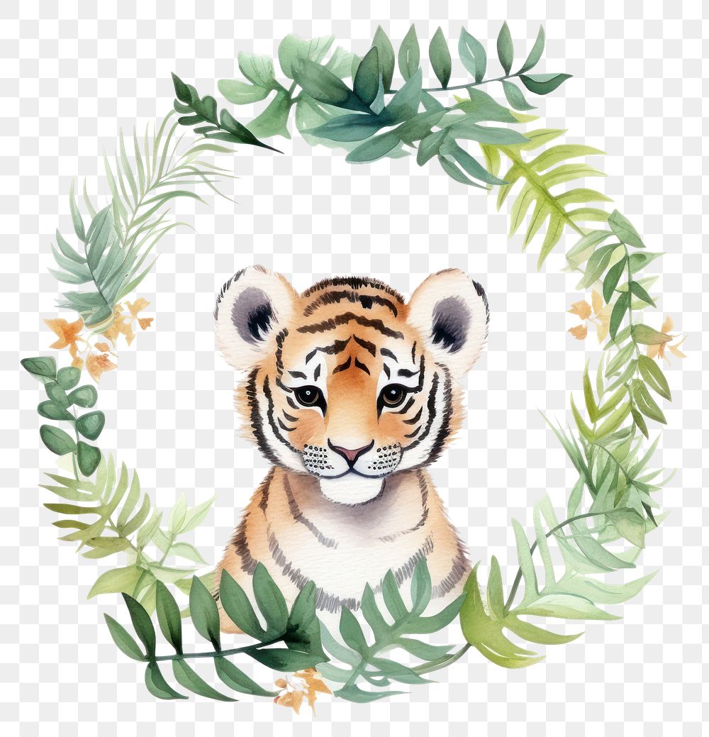 PNG Tiger jungle circle border | Free PNG Illustration - rawpixel