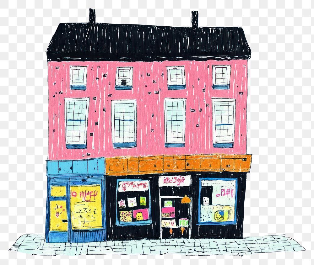 PNG Vintage building shop art | Free PNG - rawpixel