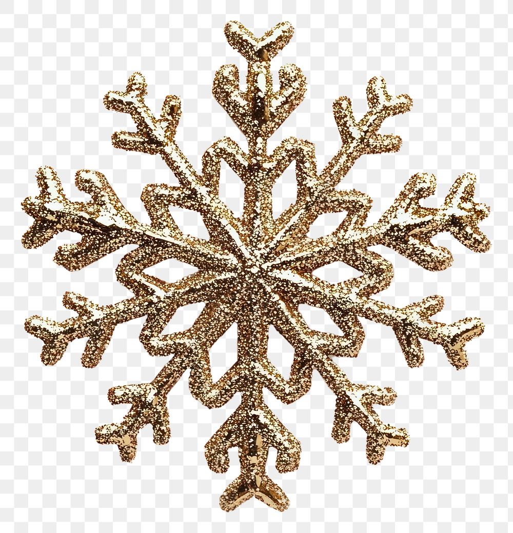 PNG gold glitter snowflake ornament | Premium PNG - rawpixel