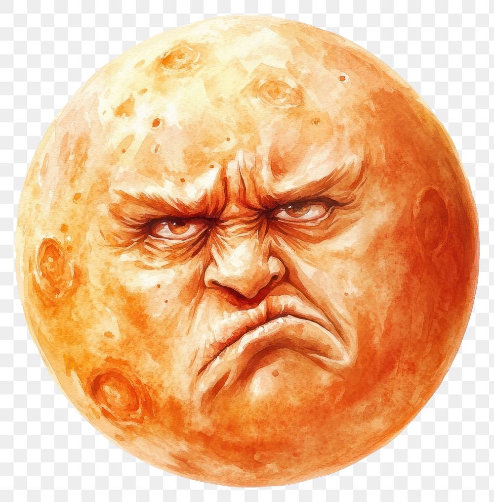 PNG grumpy Mars face illustration | Free PNG - rawpixel