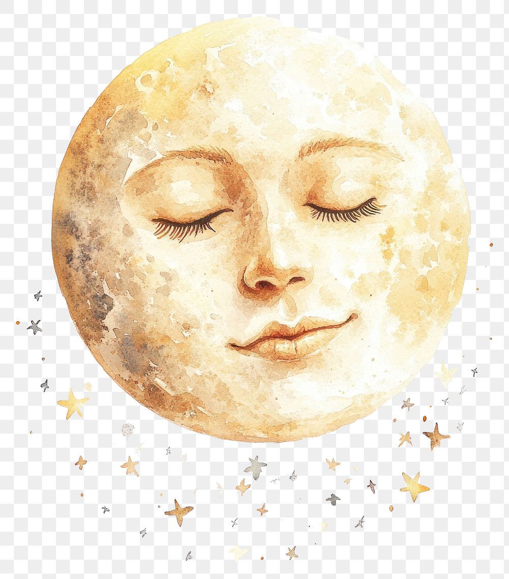 PNG Full moon face illustration | Free PNG - rawpixel