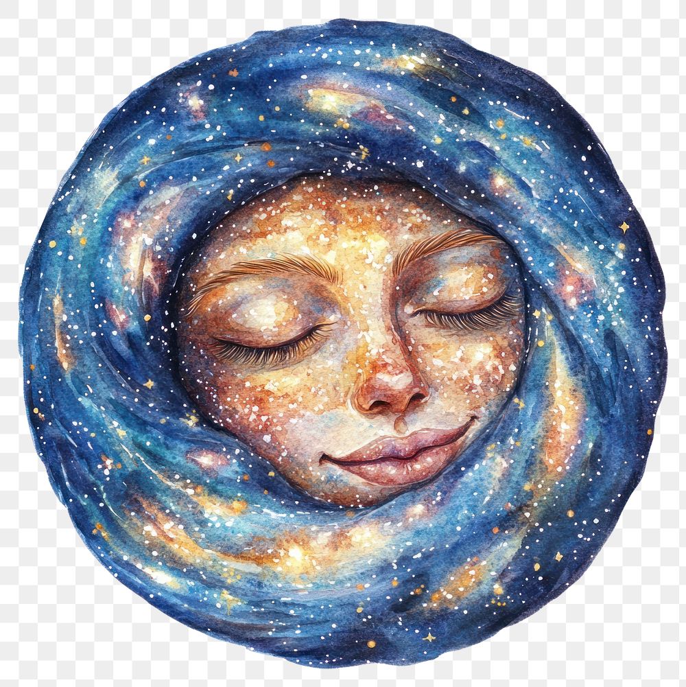 PNG Galaxy face illustration watercolor. | Free PNG - rawpixel