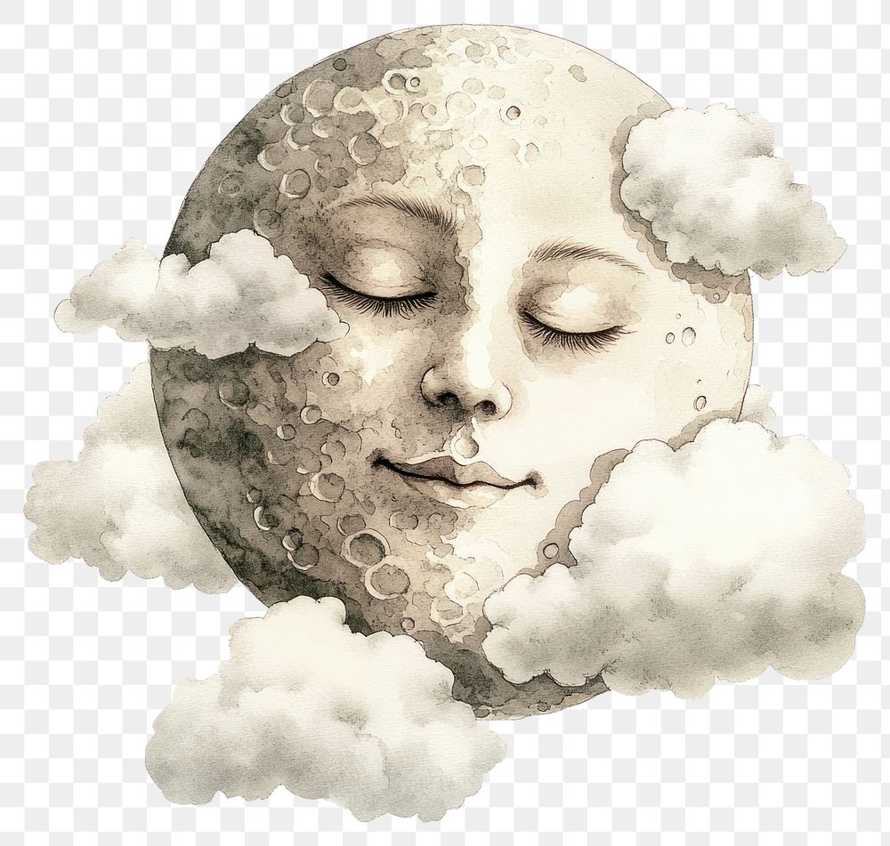 PNG Shy moon face illustration | Premium PNG - rawpixel