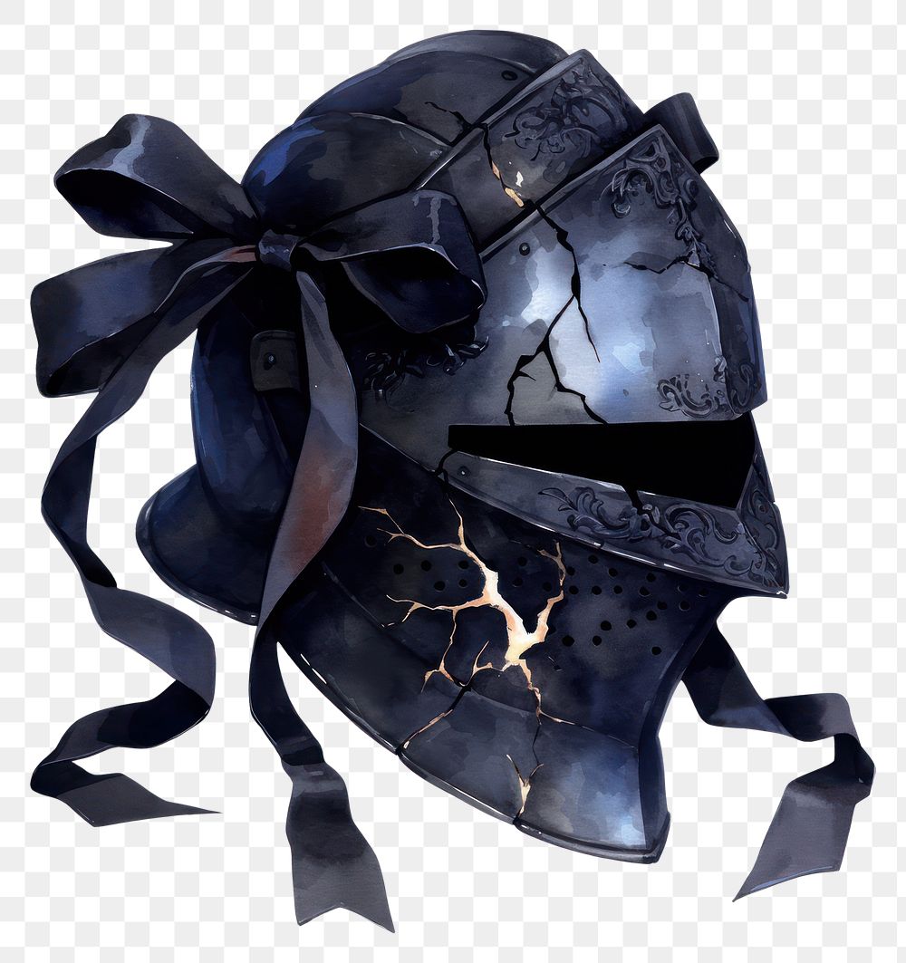PNG Illustration helmet knight ribbon. | Free PNG - rawpixel