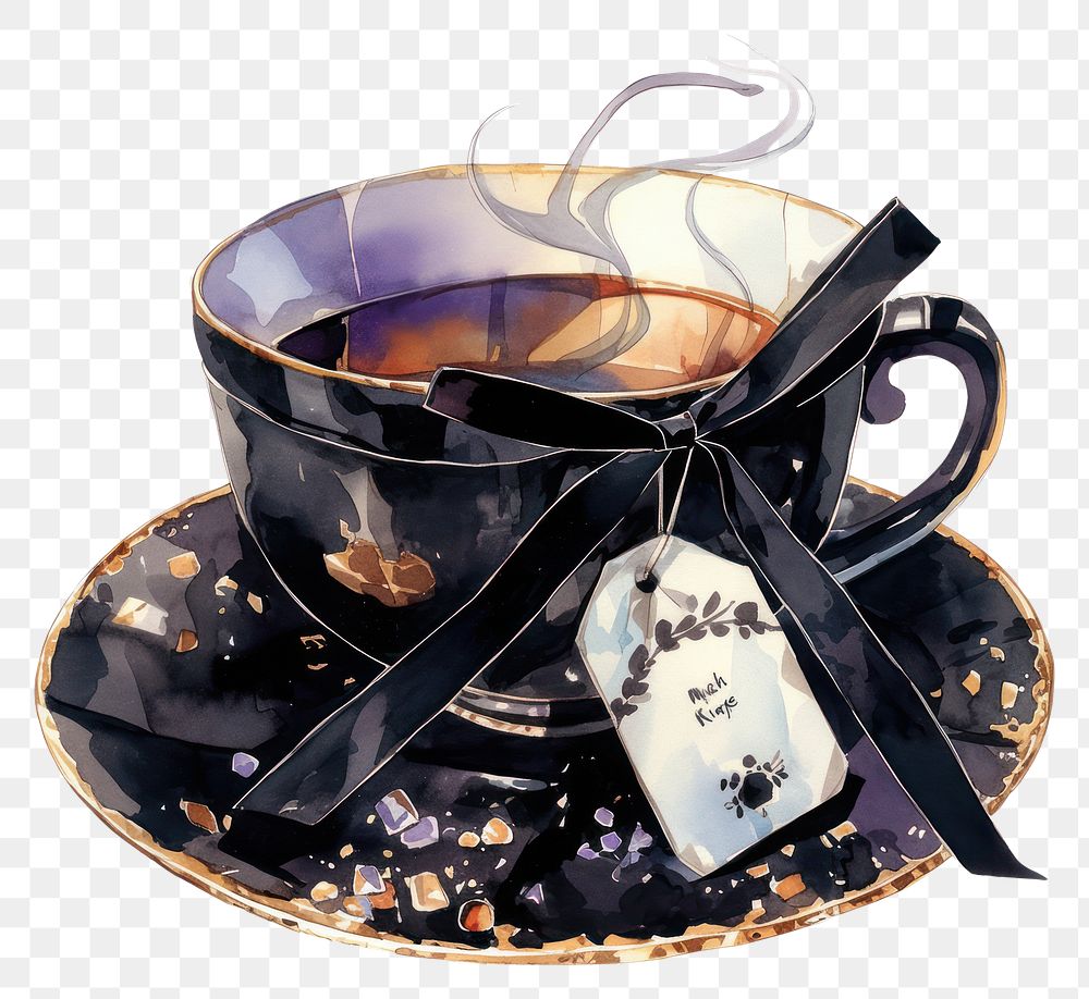 PNG Black coquette tea cup | Premium PNG - rawpixel