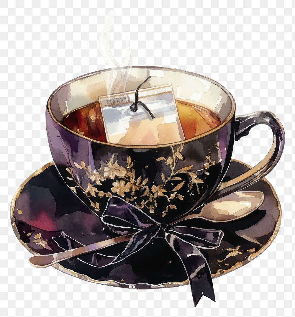 PNG Black coquette tea cup | Free PNG - rawpixel